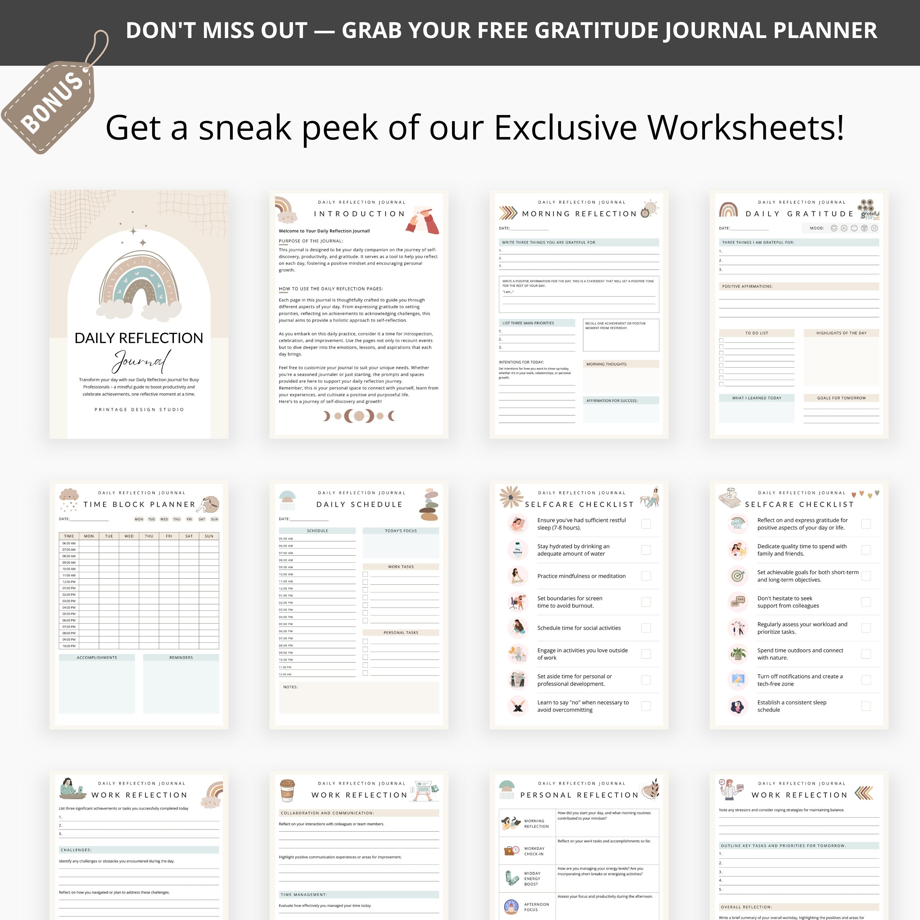 Daily Self Reflection Journal for Personal Growth, Journal of ...