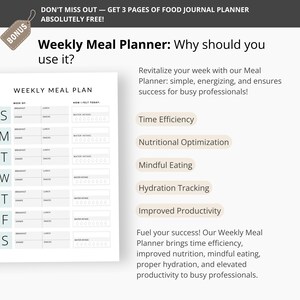 Digital Meal Plan Template for Healthy Eating, Printable Weekly Food ...