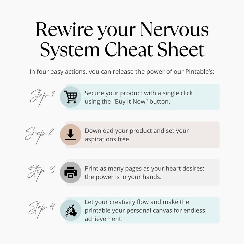 Nervous System Regulation Cheat Sheet, Trauma Healing, Stress Relief ...