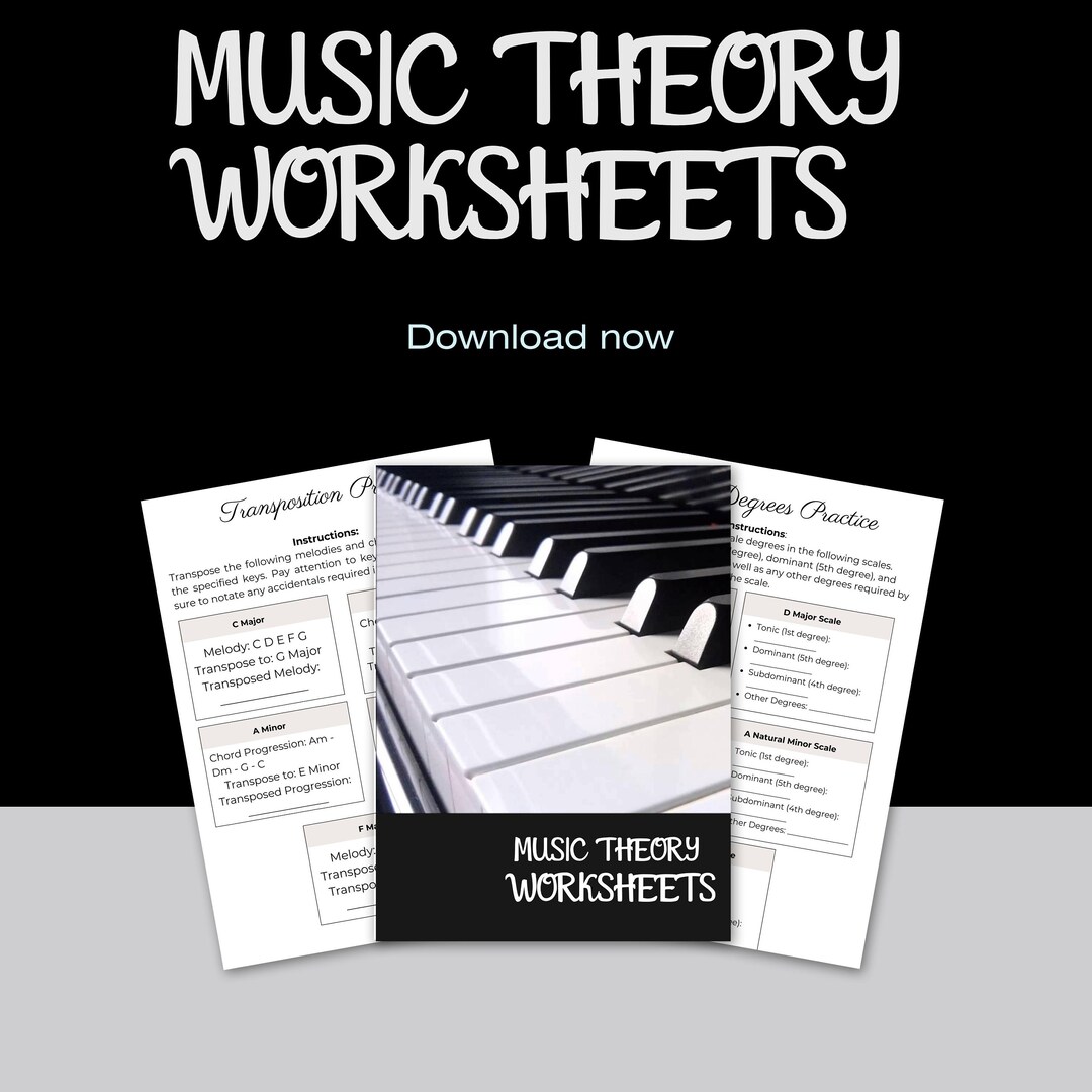 Music Theory Worksheets Pianist T For Pianist Piano Etsy