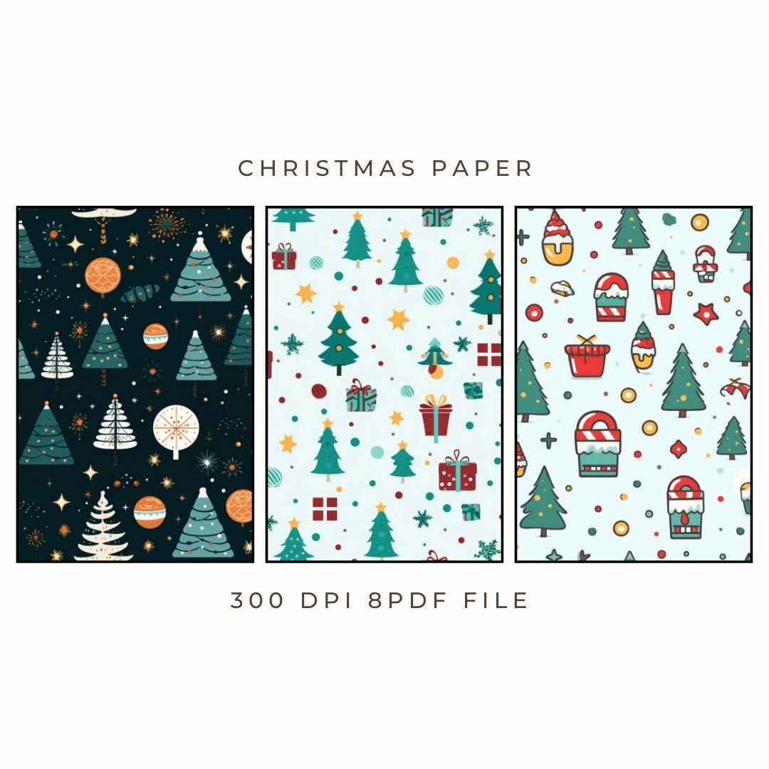 Christmas Seamless Pattern Gift for Christmas Digital Paper - Etsy