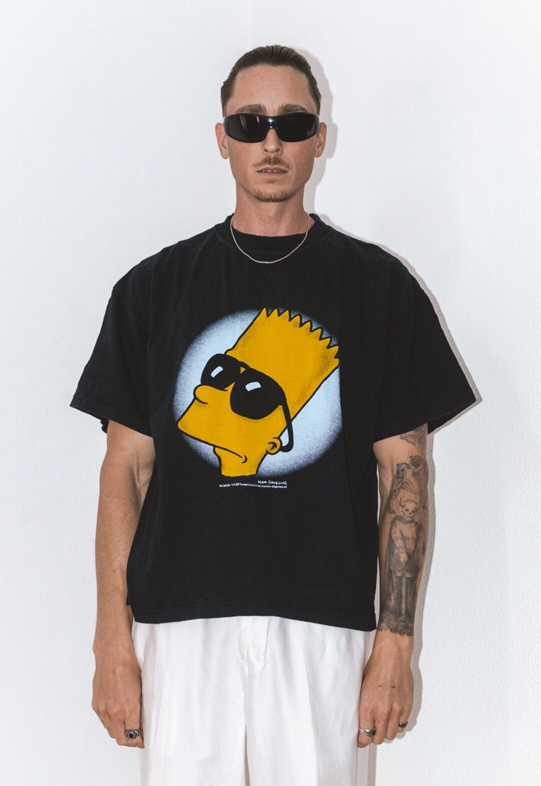Y2K Vintage Faded Black Bart Simpson Size M Box Cut Graphic Shirt ...