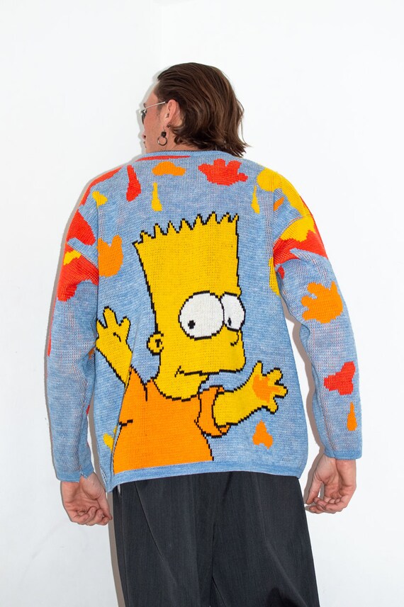 90s Vintage Oversized Bart Simpson Chucky knitted qua… - Gem