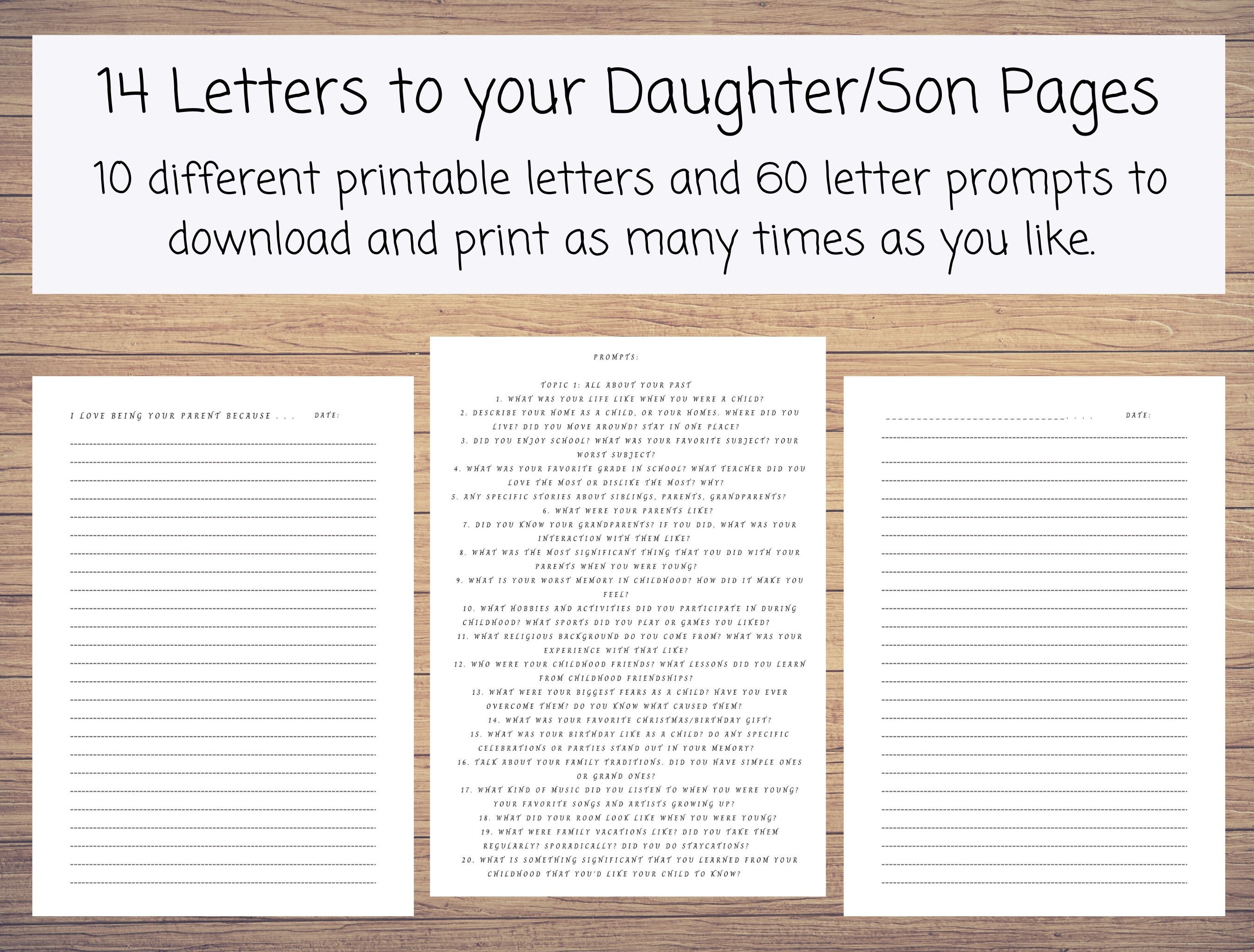 Letters to My Child Printable Journal Pages Bundle, Letters Printable ...