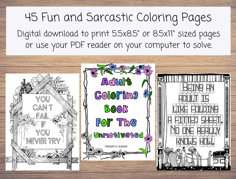 Printable Adult Coloring Bundle for the Unmotivated: With ...