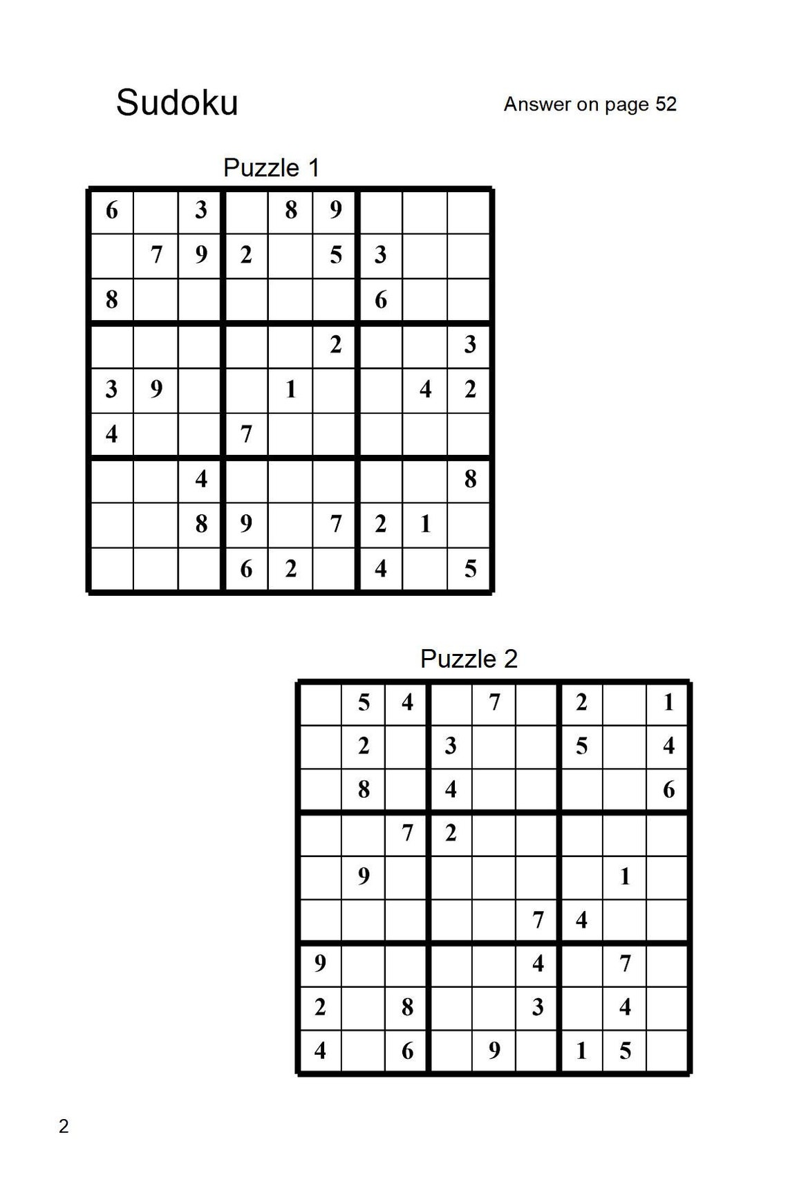 100 Printable Sudoku Puzzles From Easy to Hard With Answer | Etsy
