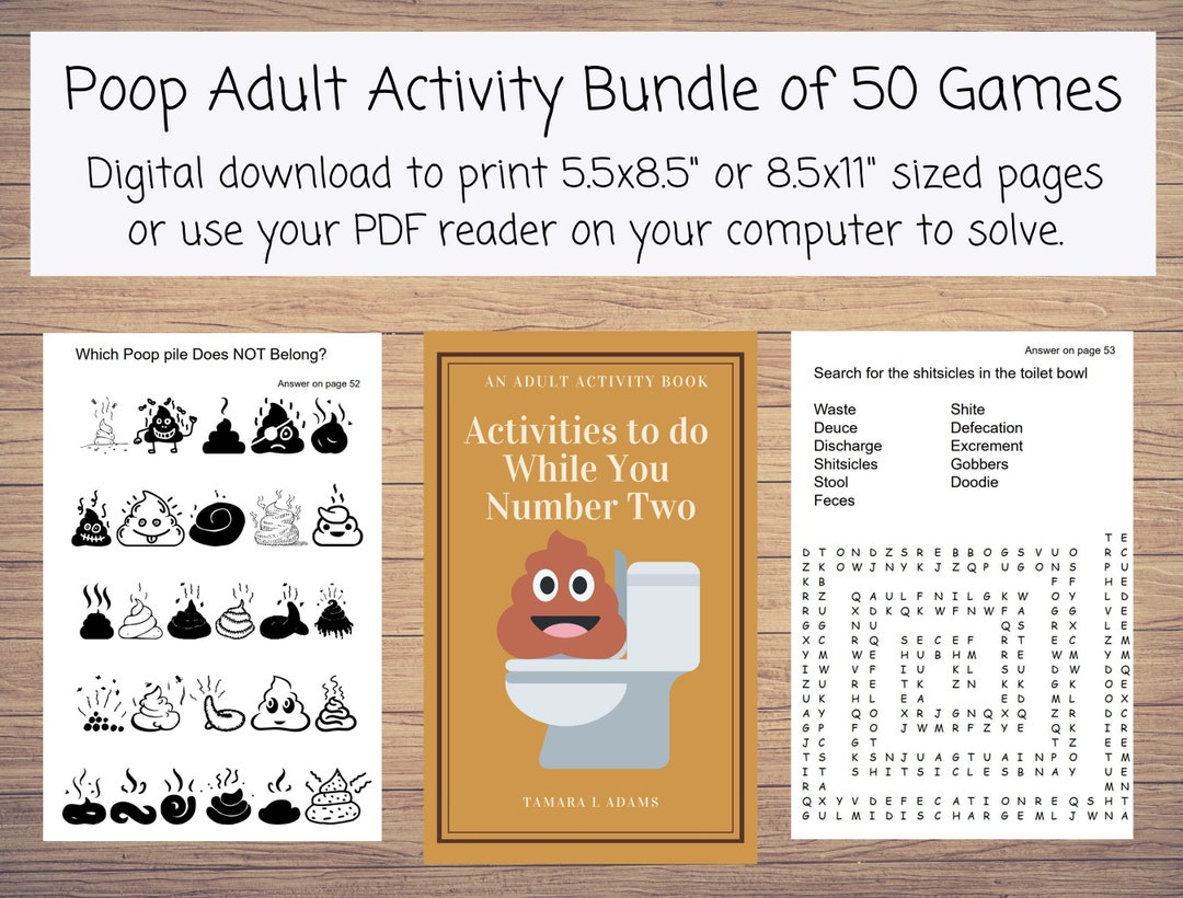 PDF Printable Activities to Do While You Number Two Adult Activity ...