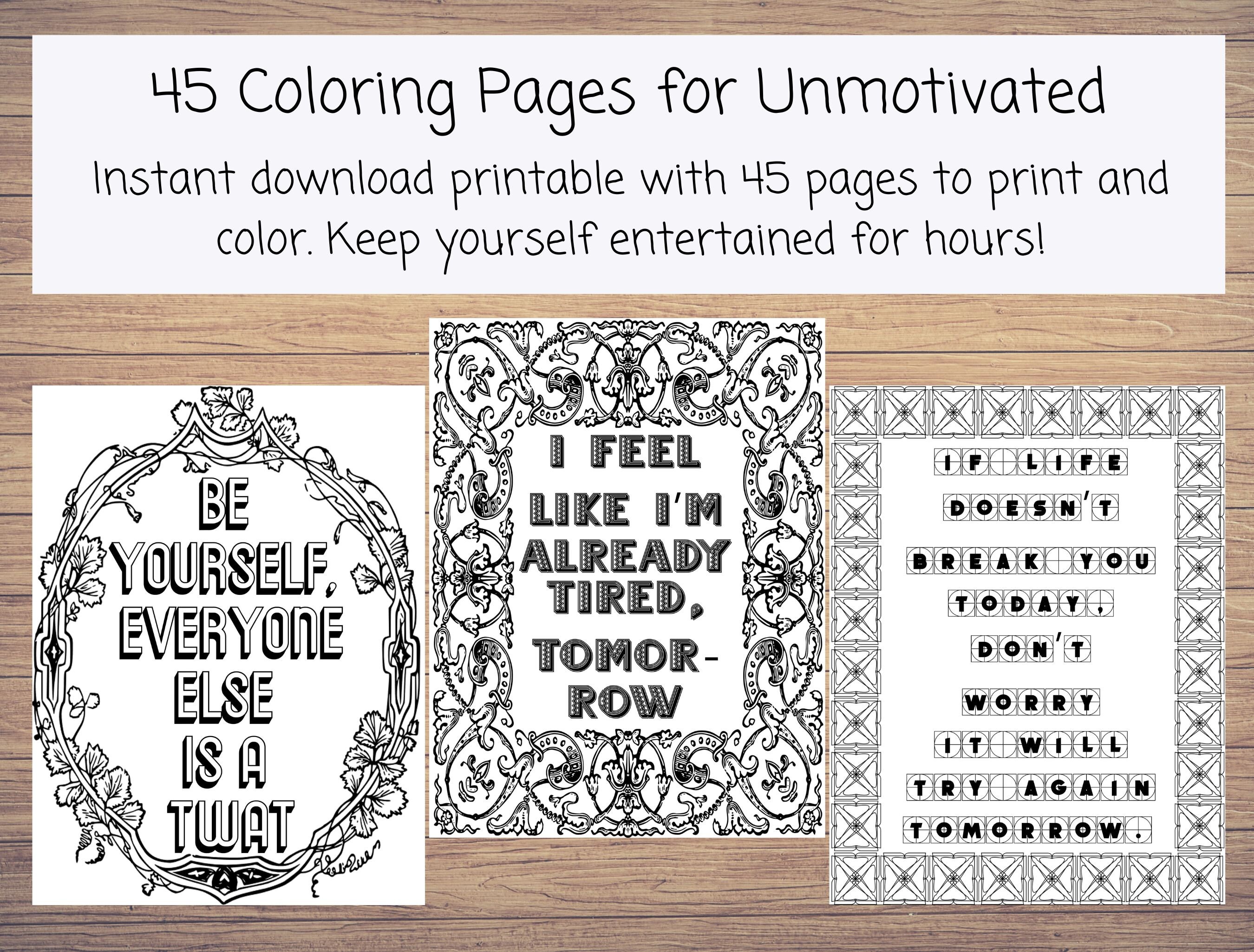 Printable Adult Coloring Bundle for the Unmotivated: With ...