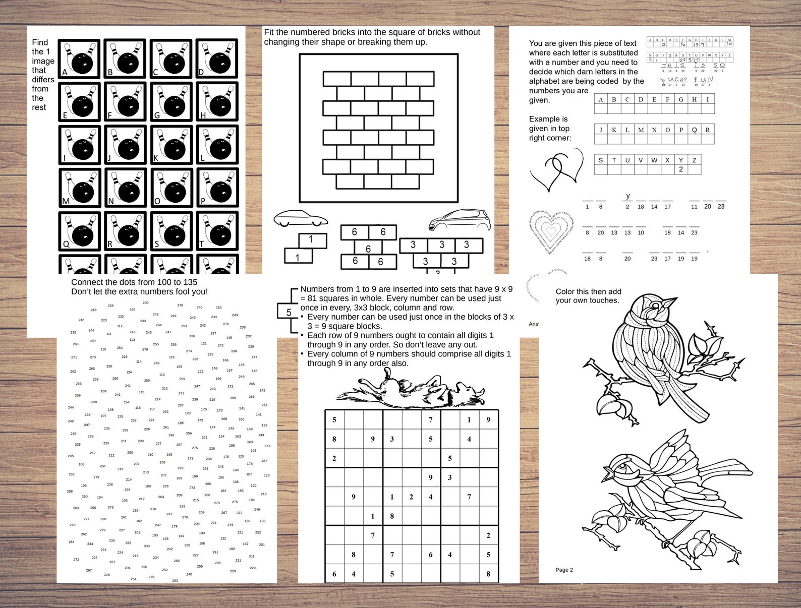 25 Printable Adult Activities Adult Games Coloring, Dot-to-dot, Hidden ...