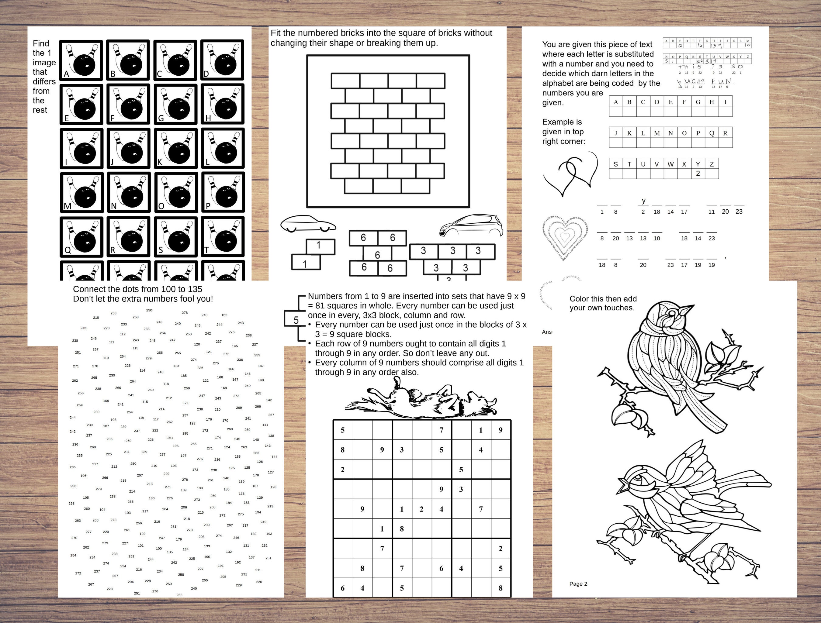 25 Printable Adult Activities Adult Games Coloring, Dot-to-dot, Hidden ...