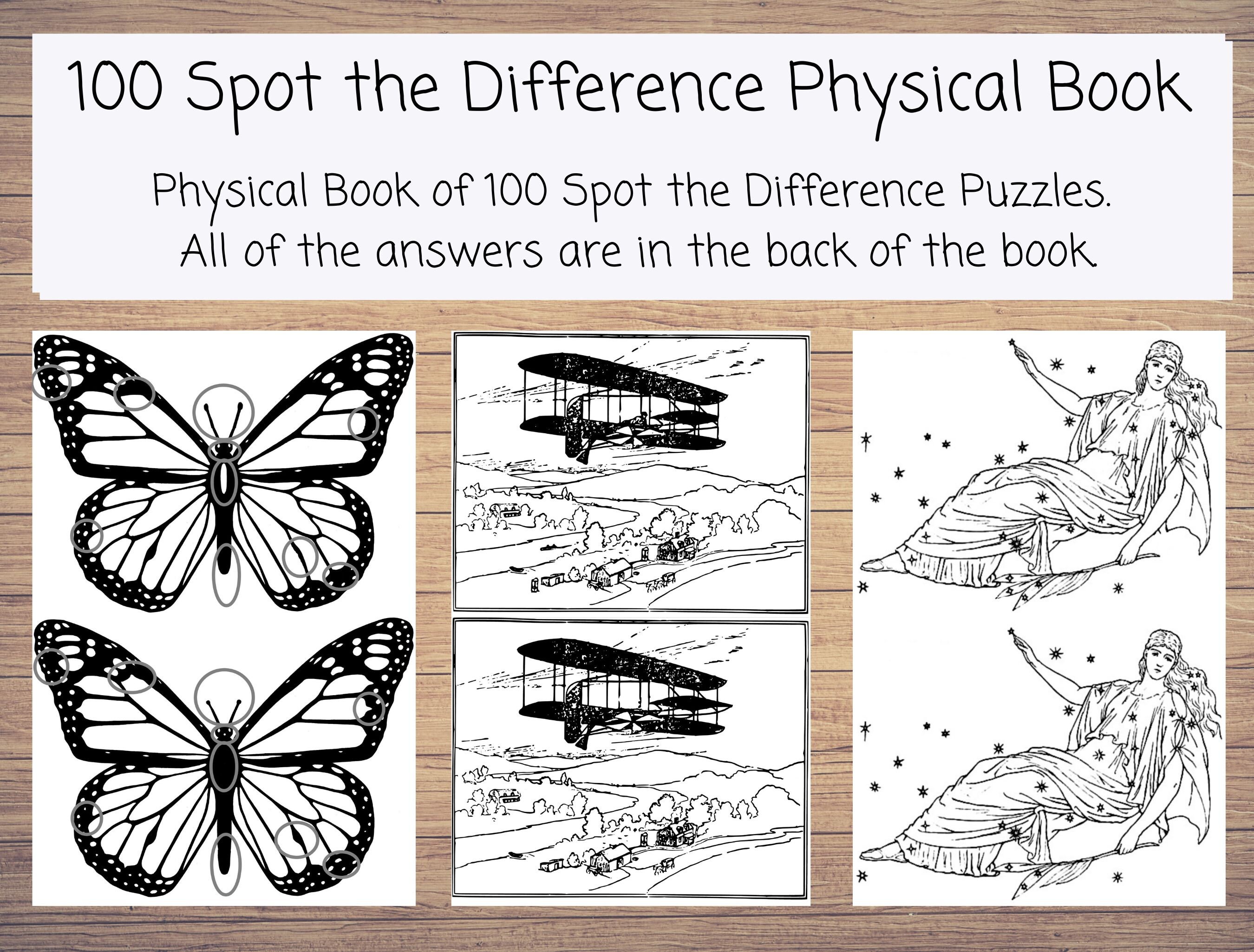 100 Spot the Difference Picture Puzzles Activity Book for Adults and ...