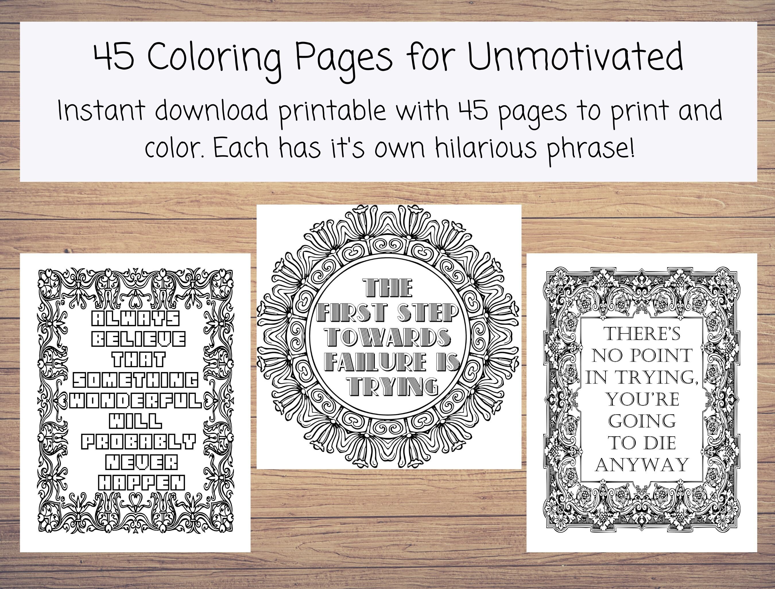 Printable Adult Coloring Bundle for the Unmotivated: With ...
