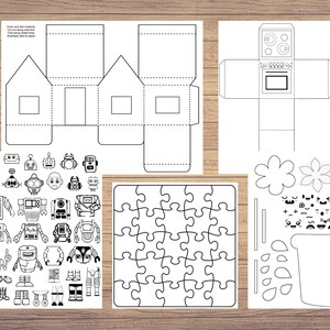 Instant Printable PDF 65 Paper Crafts for Kids 5-8 Years Old: Color ...