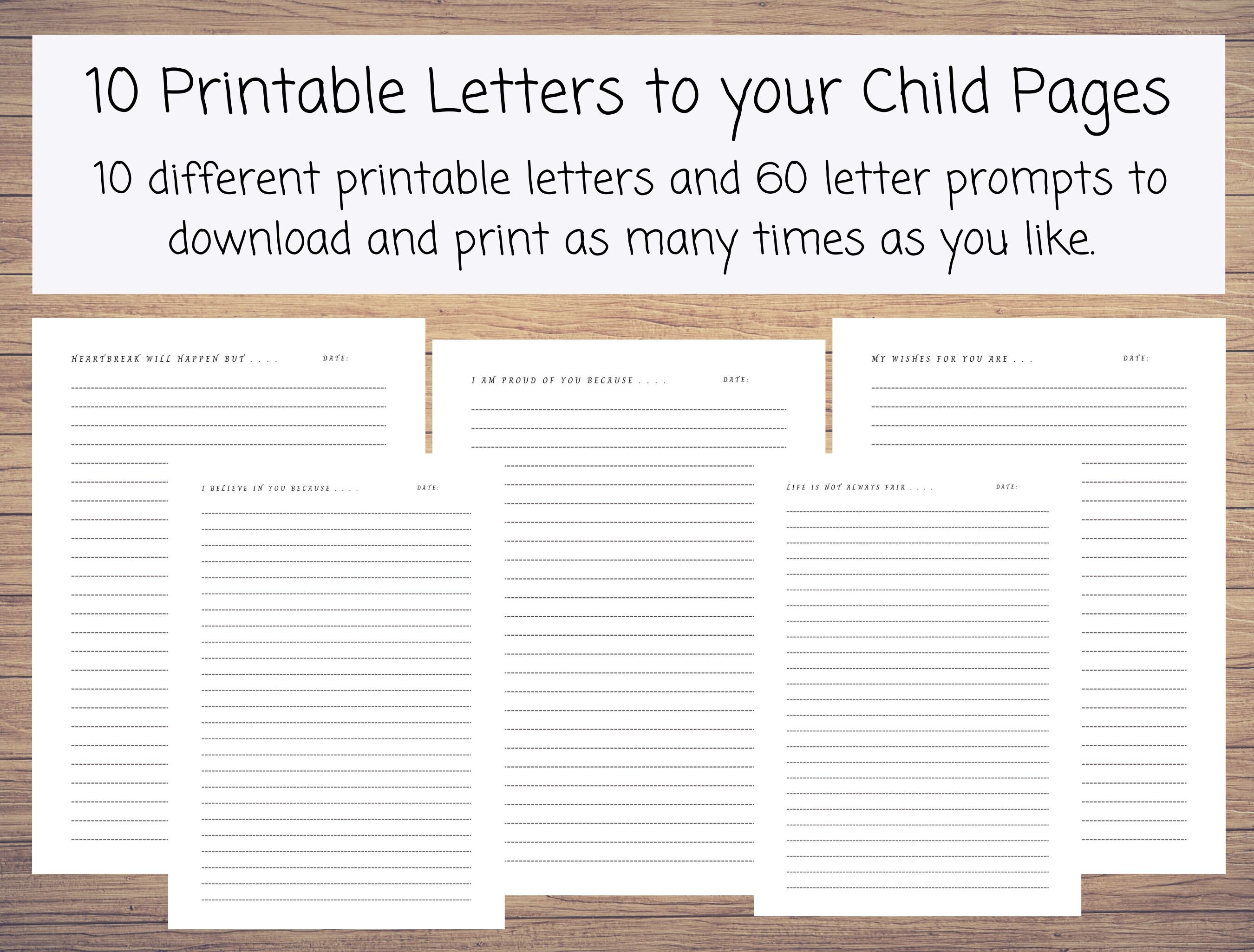 Letters to My Child Printable Journal Pages Bundle, Letters Printable ...