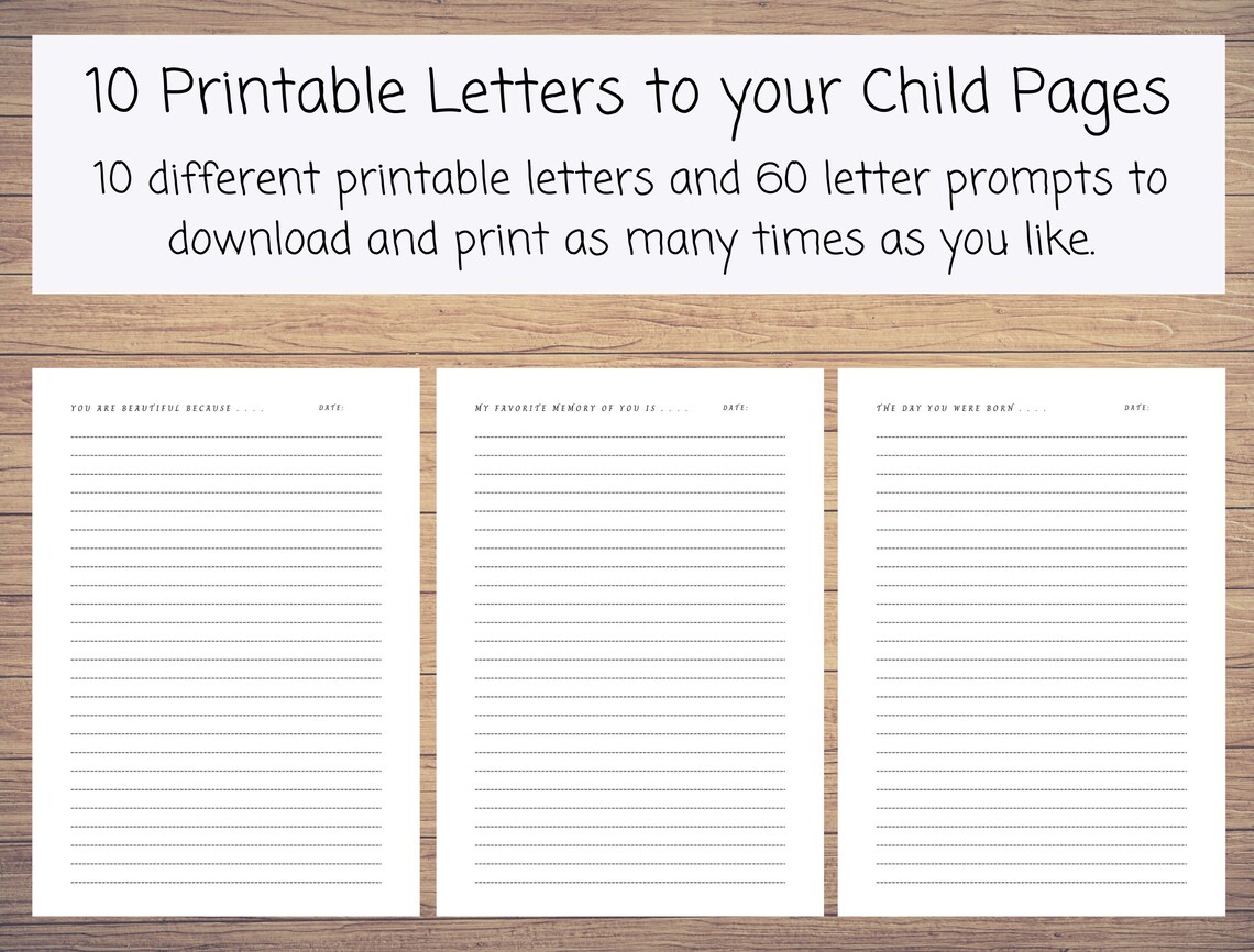 Letters to My Child Printable Journal Pages Bundle, Letters Printable ...