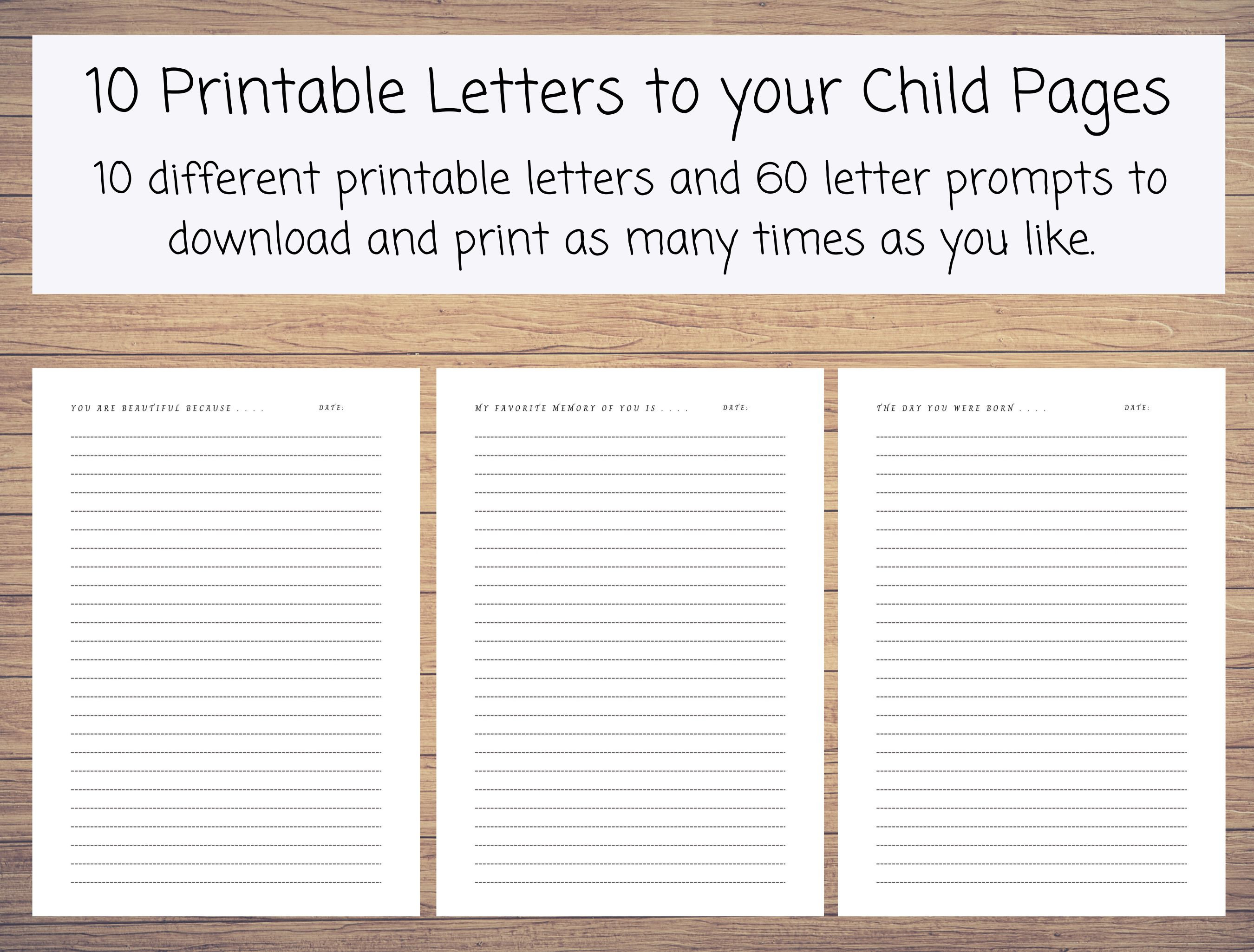 Letters to My Child Printable Journal Pages Bundle, Letters Printable ...