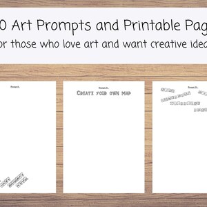 100 Art Prompts and Instant Printable Art Pages for Those Who Love to ...