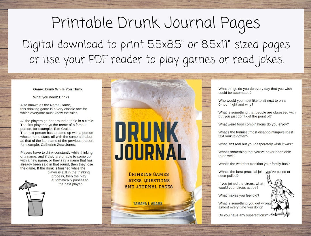 Instant Printable PDF Drinking Games, Hilarious Jokes, Fun Questions ...