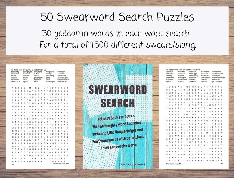 Printable PDF of Swearword Word Search Puzzles With 1500 Unique Swears ...