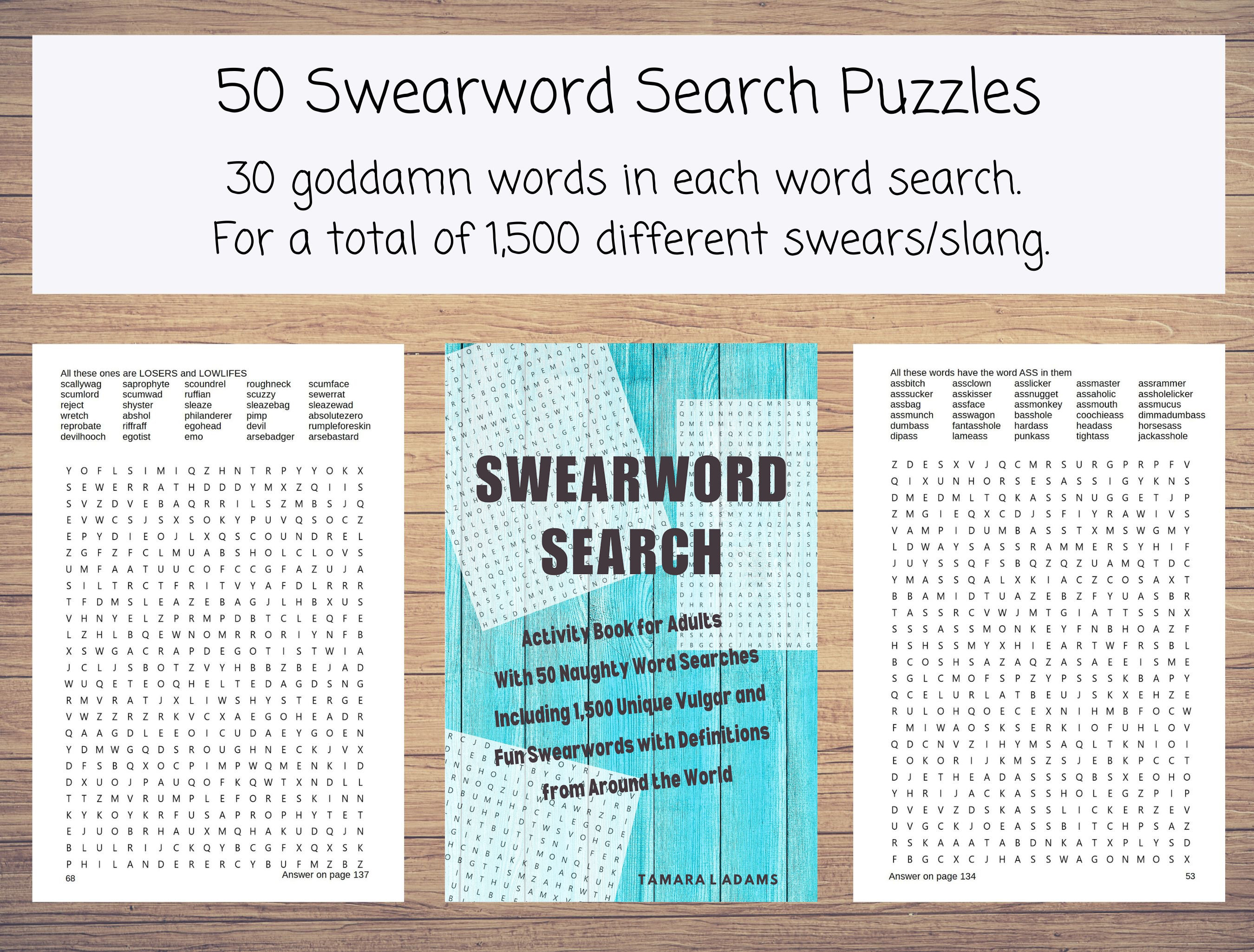 Printable PDF of Swearword Word Search Puzzles With 1500 Unique Swears ...