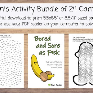 Printable Vasectomy Games Book, Penis Gag Gift, Vasectomy Activities ...