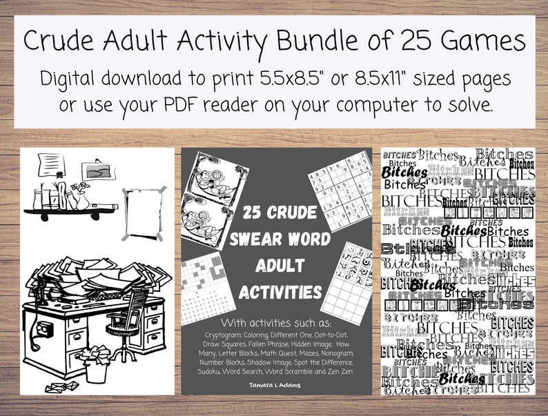 25 Crude Swear Word Adult Activities Adult Games Coloring, Hidden Image ...