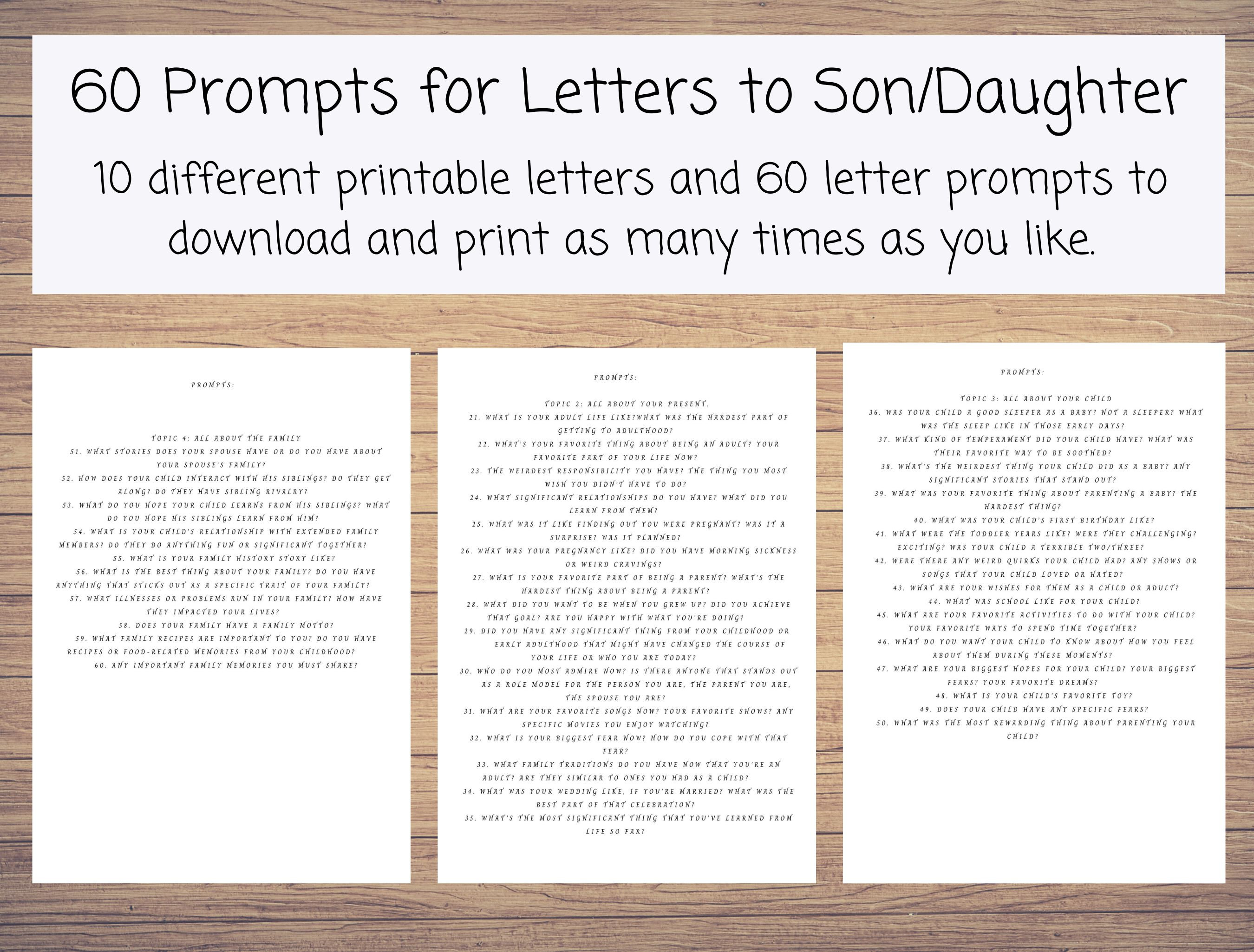 Letters to My Child Printable Journal Pages Bundle, Letters Printable ...