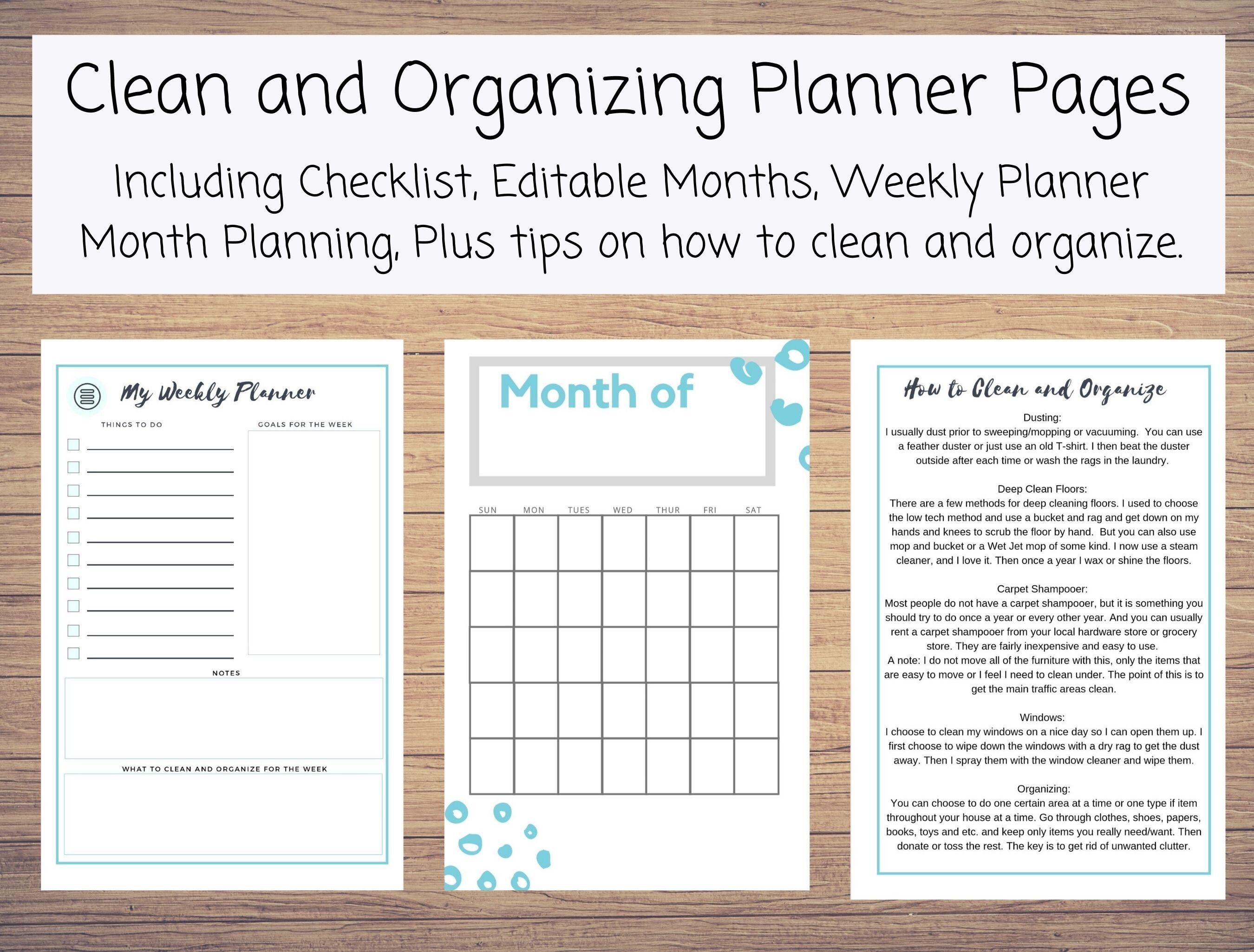 Cleaning Schedule, Cleaning Checklist, Cleaning Planner, Cleaning ...
