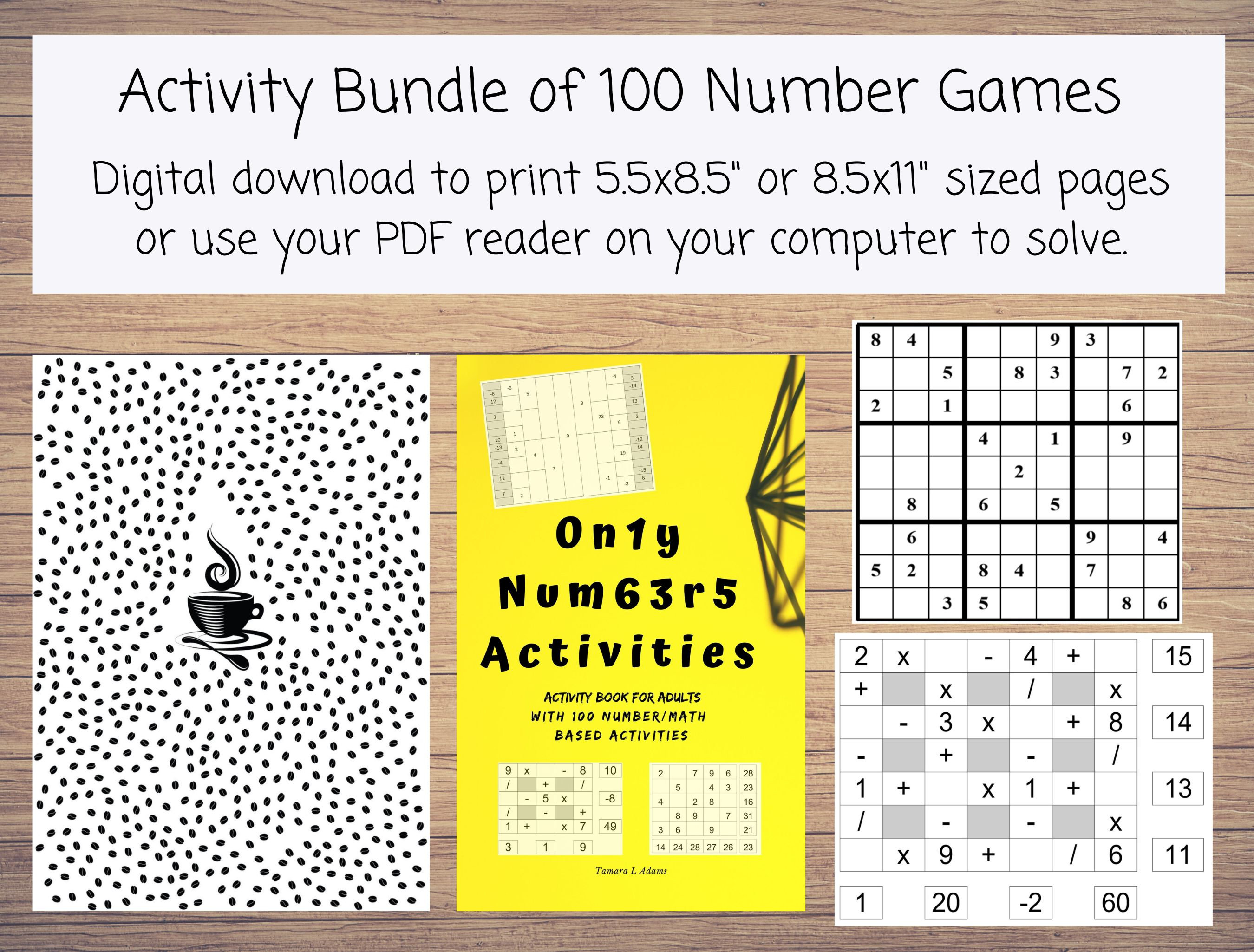 Only Numbers Activities: Activity Book for Adults With 100 Number/math ...