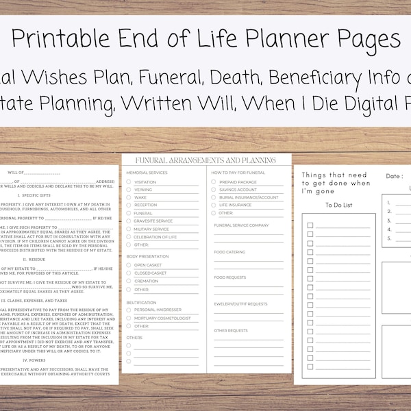 Beneficiary Planner - Etsy