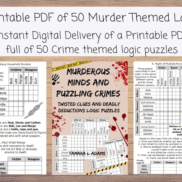 Crime Puzzles Pdf - Etsy UK