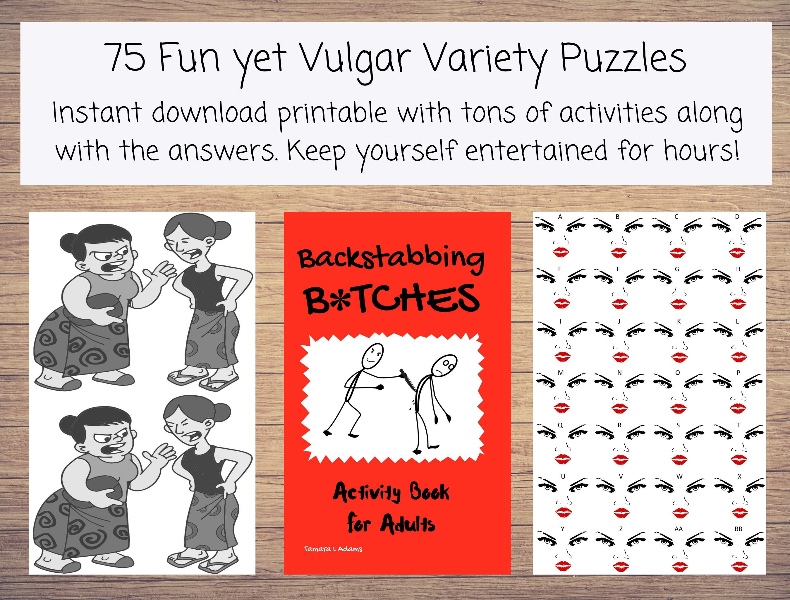 Backstabbing Btches: an Adult Activity Book, Printables About Bitches ...