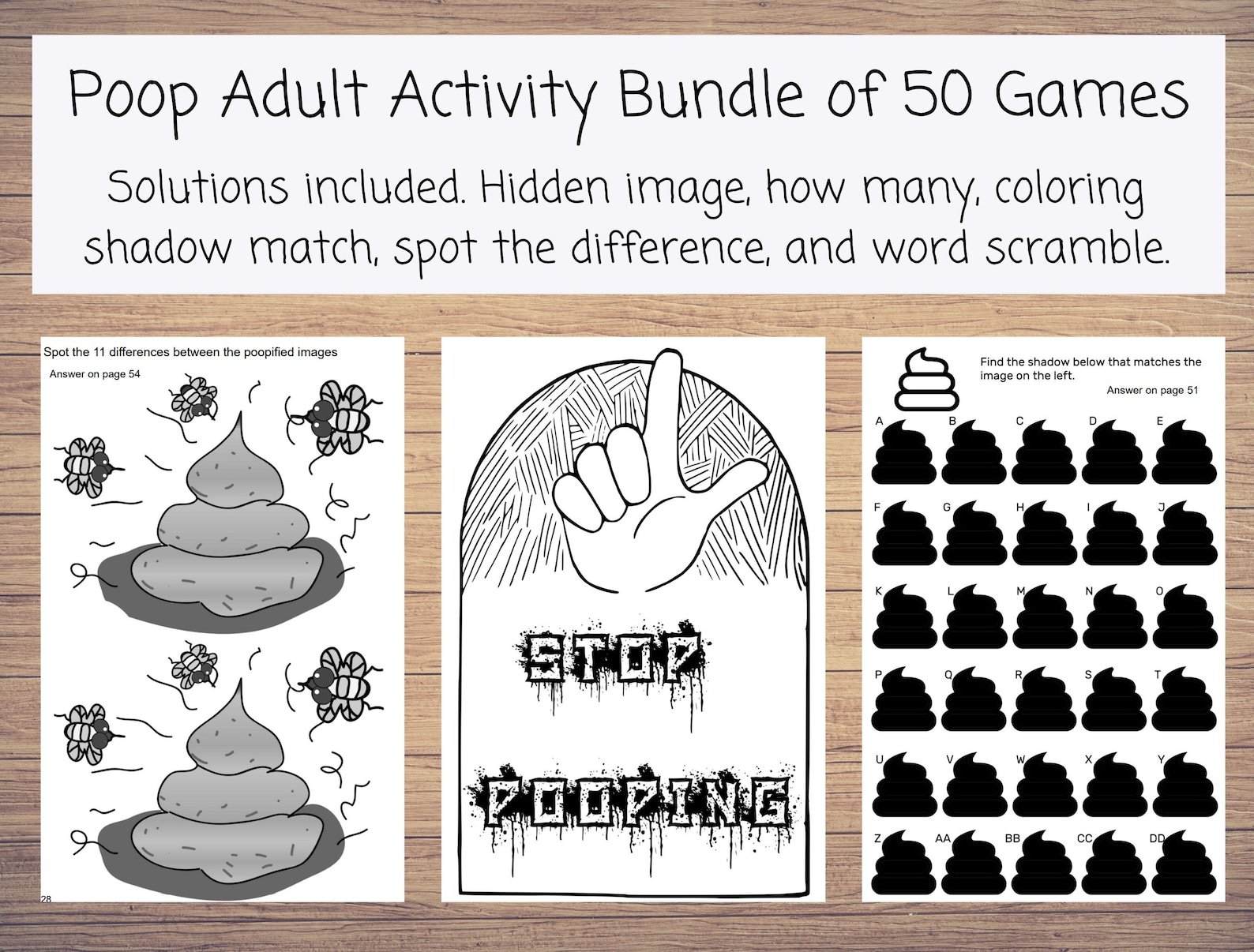 PDF Printable Activities to Do While You Number Two Adult Activity ...