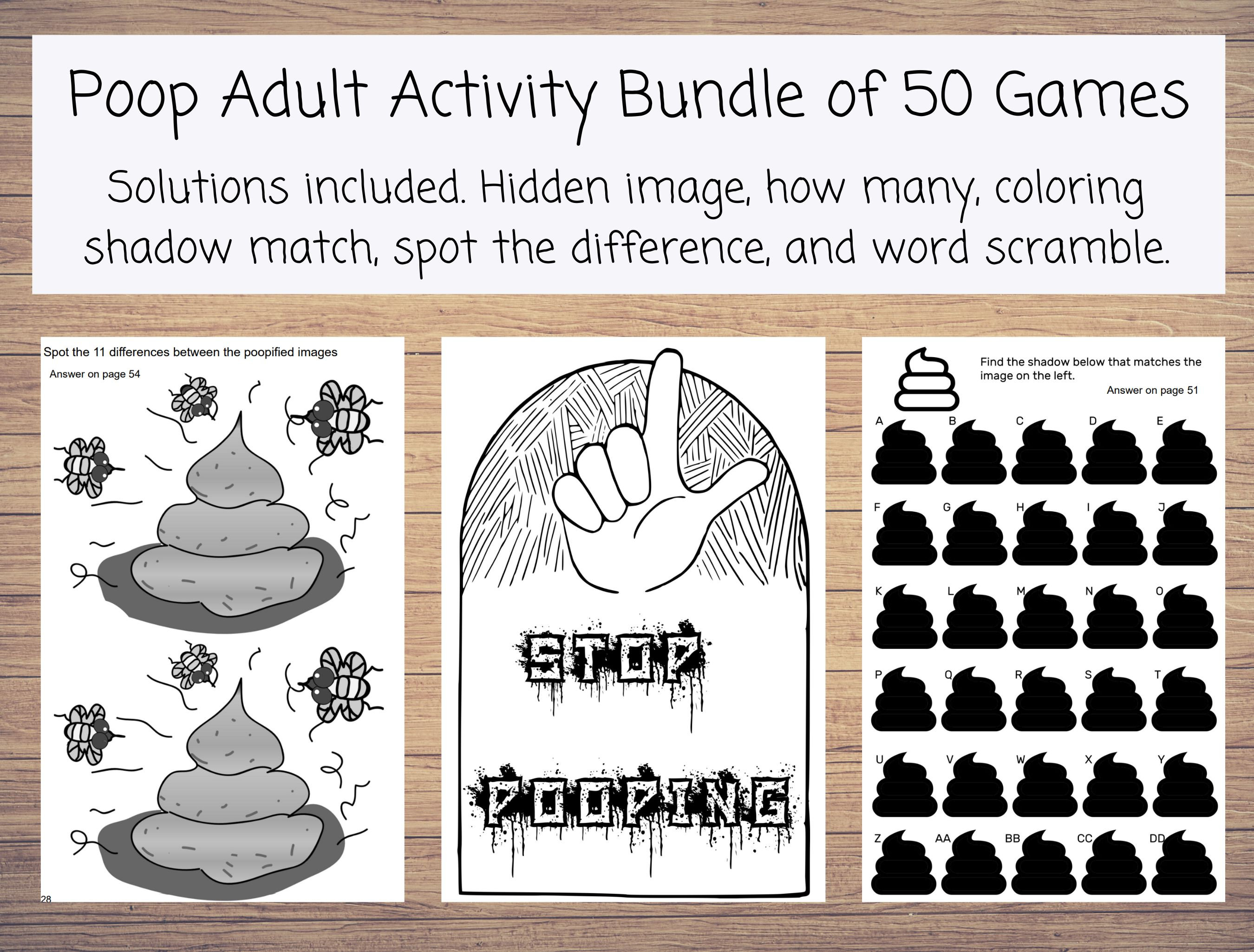 PDF Printable Activities to do while you number two adult activity ...