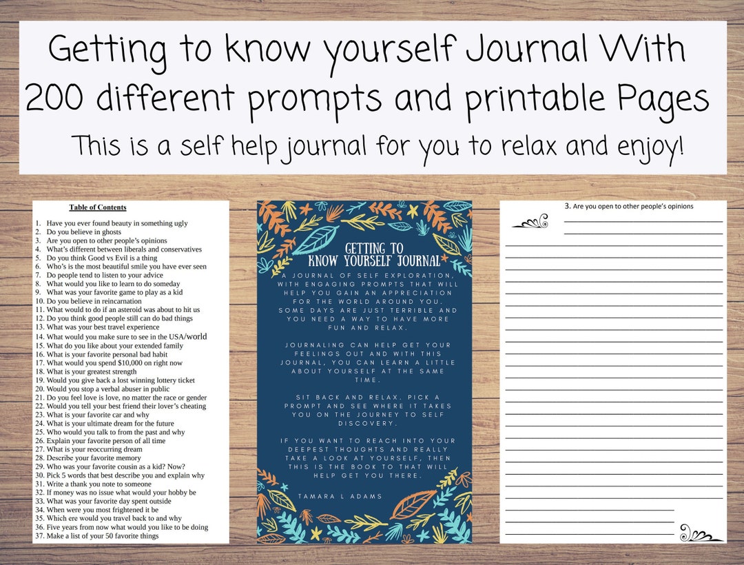 Know More About Yourself Journal: A Journal With 200 Prompts for Self ...