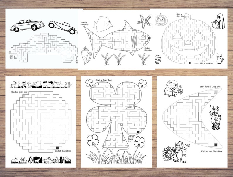 Instant Printable 100 Fun Mazes for Kids 5-8 Years Old With Images to ...