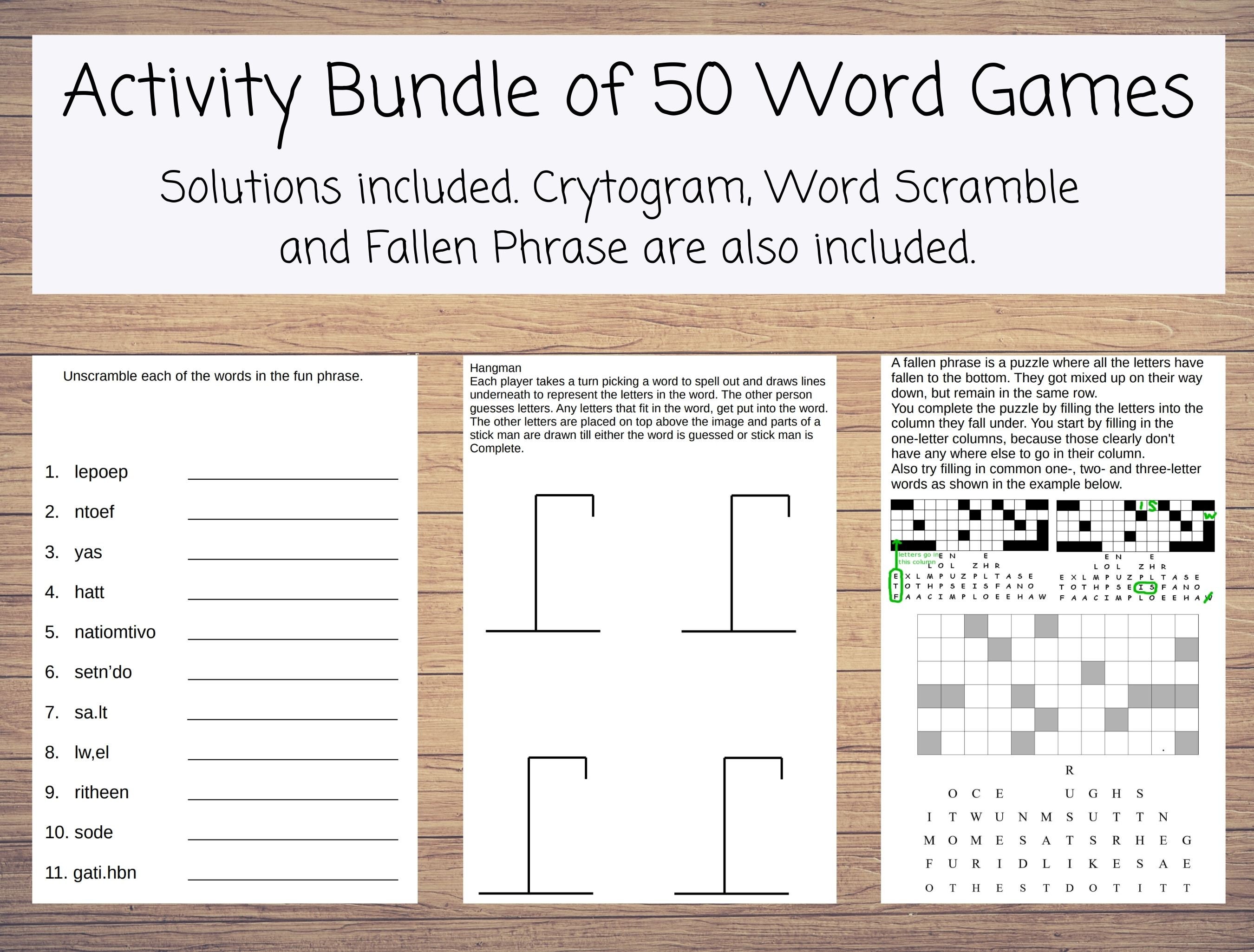 Word Activity Book for Adults With 100 Word Games Word - Etsy