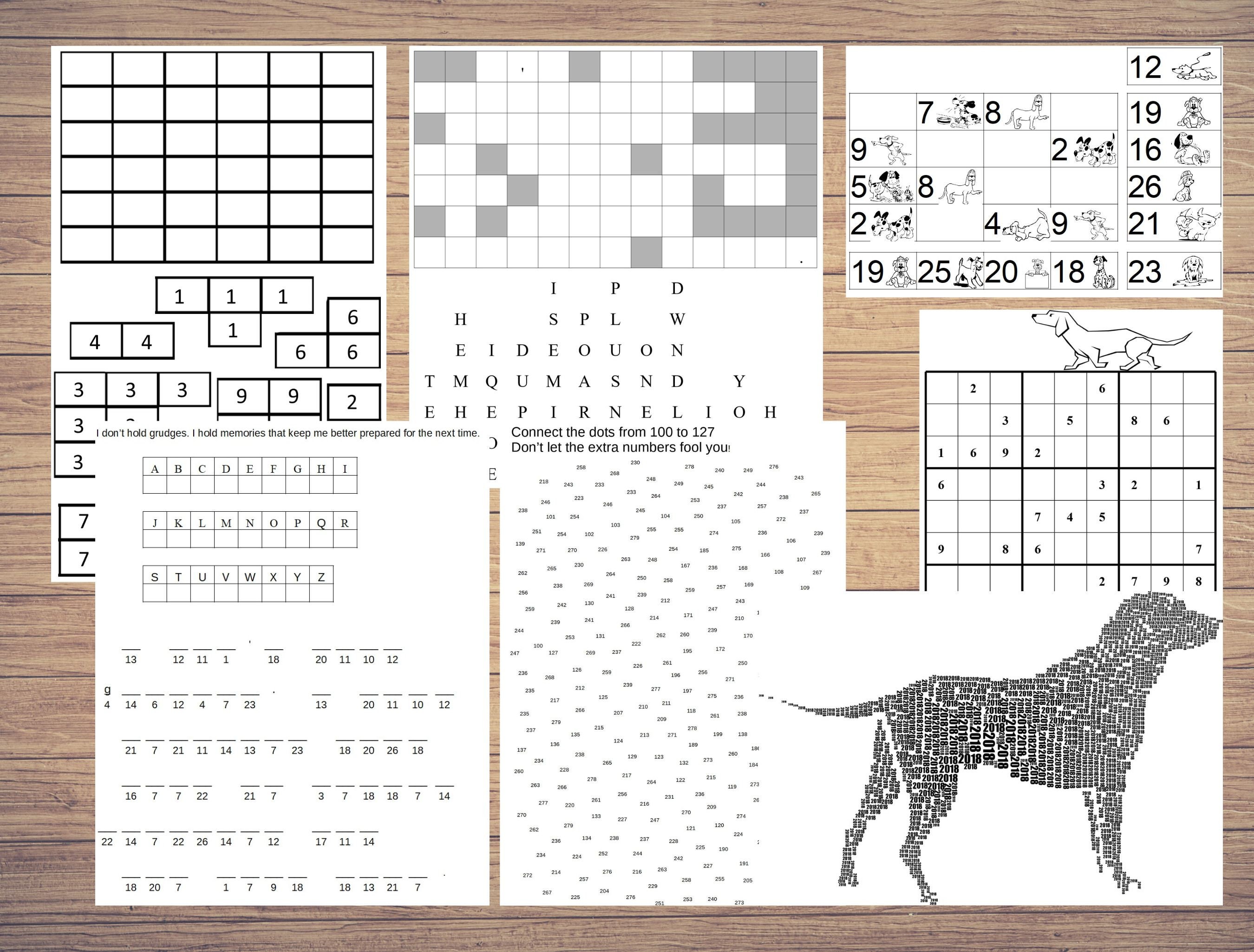 75 Dog Based Adult Printable Activities, Adult Puppy Games: Coloring ...