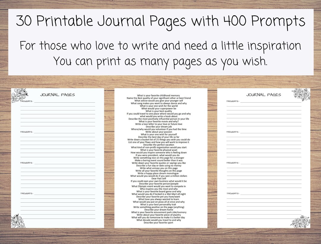 Instant Download of 30 Printable Journal Pages and Over 400 Journal ...