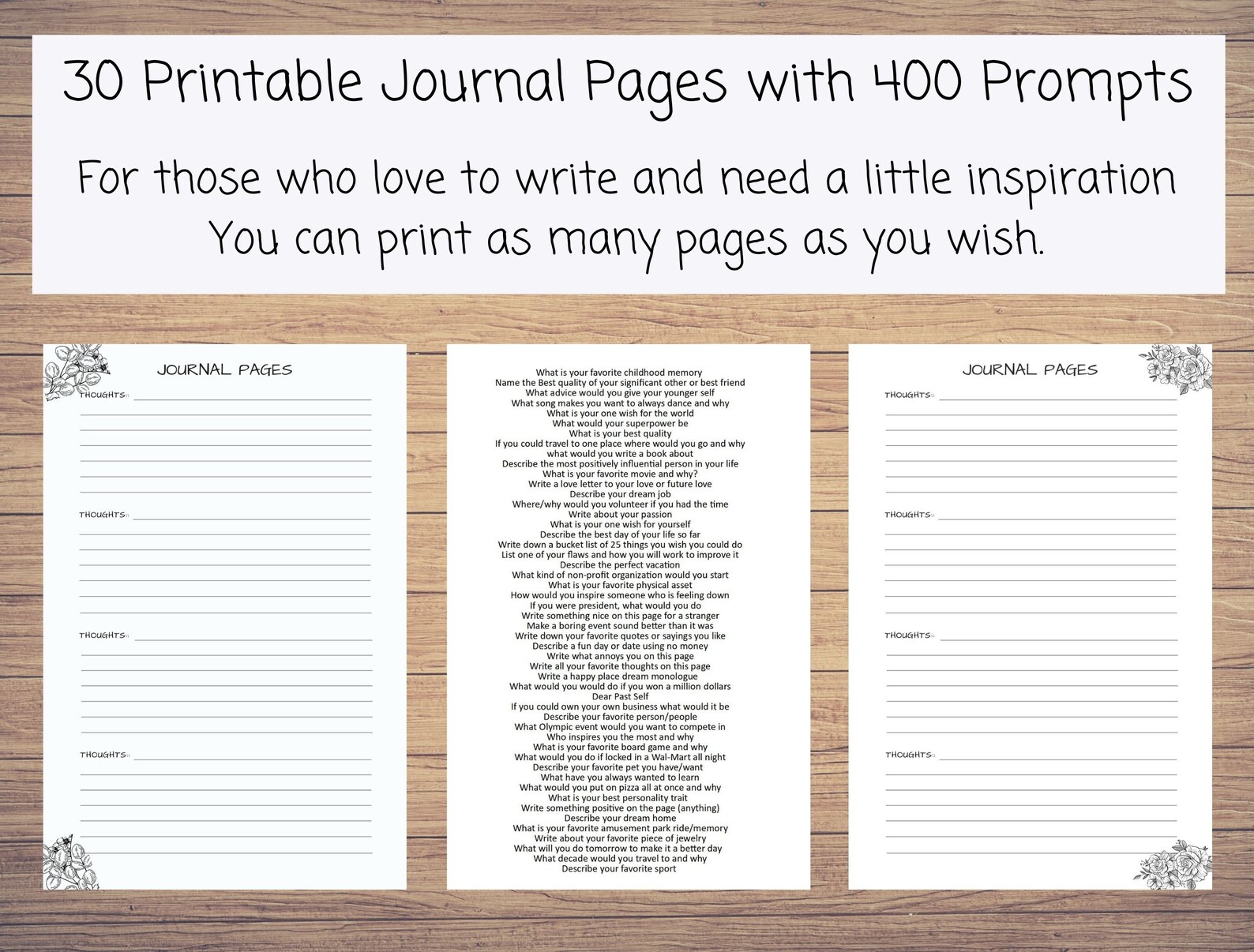 Instant Download of 30 Printable Journal Pages and Over 400 Journal ...