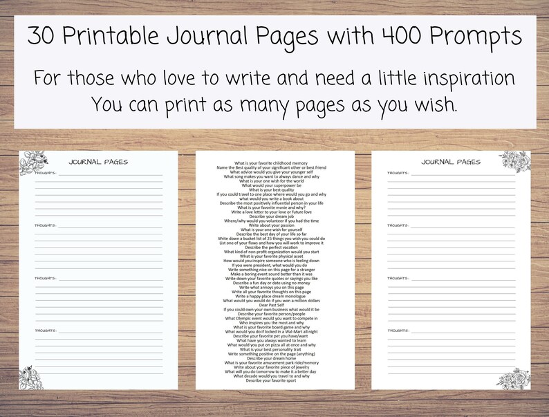 Instant Download of 30 Printable Journal Pages and Over 400 Journal ...