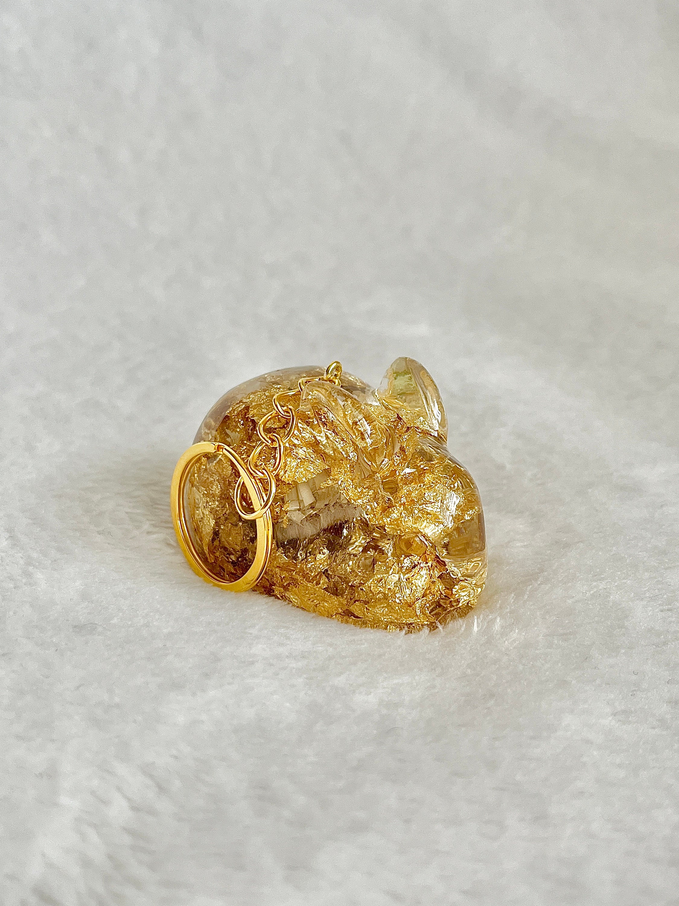 Good Luck Buns Crystal Clear Resin Rabbit Keychains Elegant, Natural ...