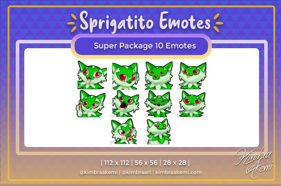 Twitch Youtube Discord SPRIGATITO EMOTES Super Package | Etsy