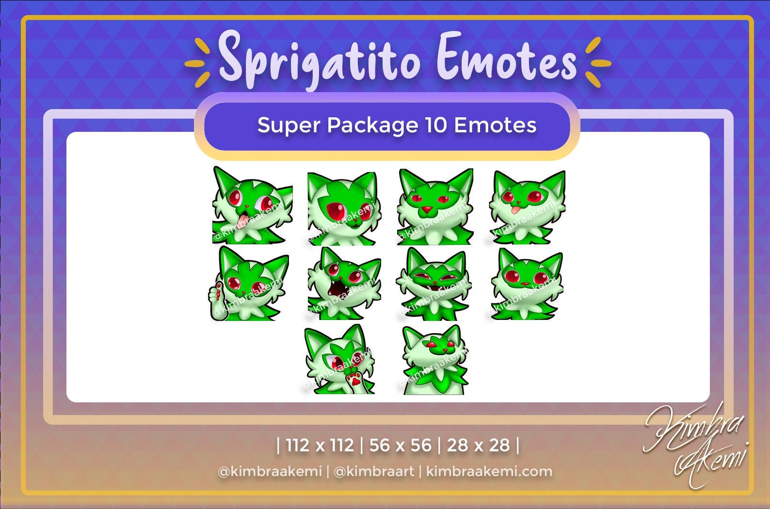 Twitch Youtube Discord SPRIGATITO EMOTES Super Package | Etsy