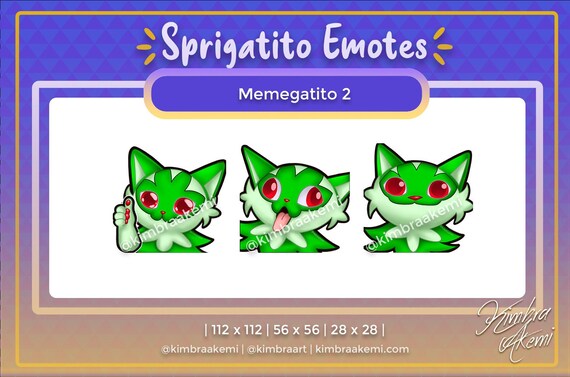 Twitch Youtube Discord SPRIGATITO EMOTES Memegatito 2 | Etsy