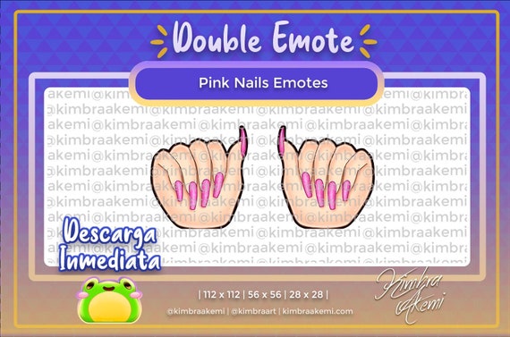 Twitch Youtube Discord PINK NAILS HANDS Double Emote | Etsy