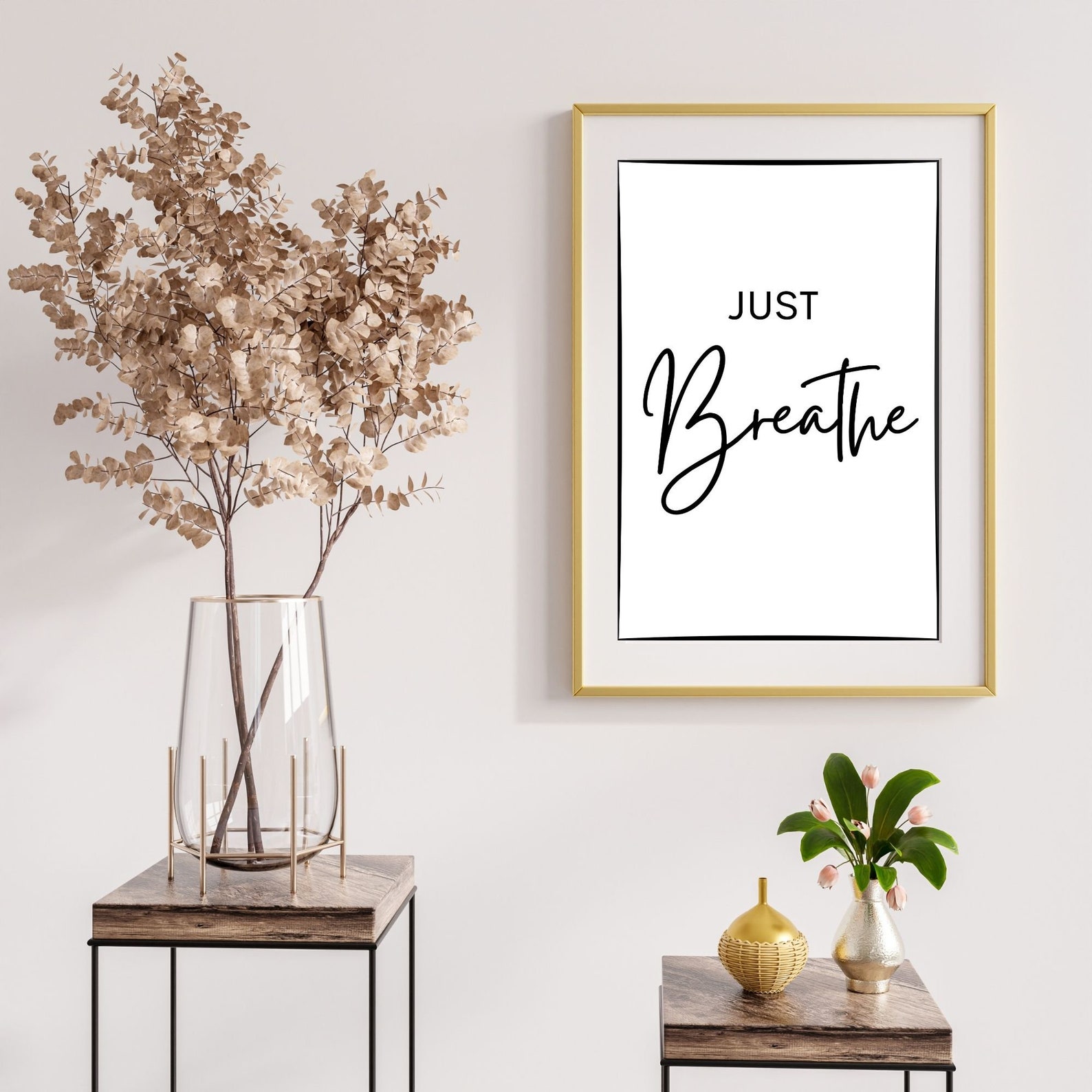 Just Breathe Motivational Quote, Inspirational Poster, Just Breathe ...