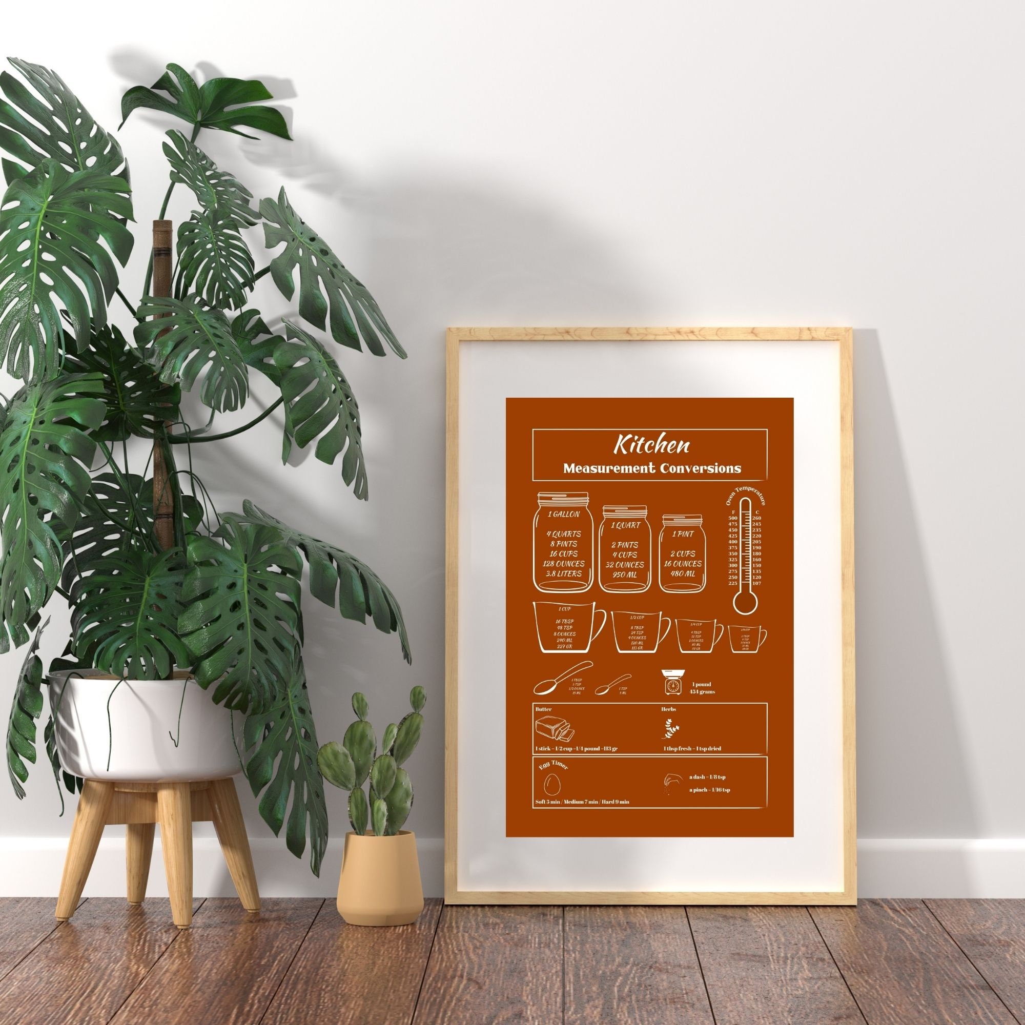 Black & Caramel Kitchen Conversion Sign for Kitchen Decor, Cooking ...