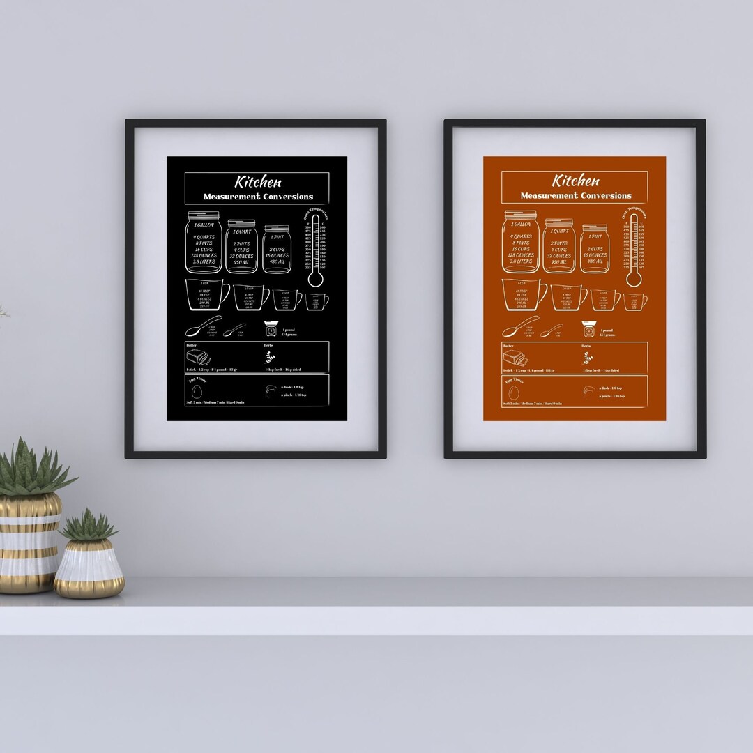 Black & Caramel Kitchen Conversion Sign for Kitchen Decor, Cooking ...