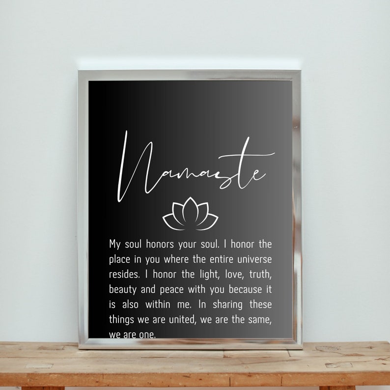 Namaste Poster, Yoga Wall Decor, Namaste Print, Meditation Wall Art ...